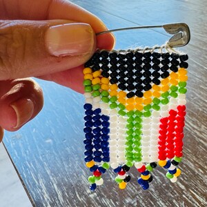 Beaded Handmade Imported South African Flag Pin Brooch - Etsy