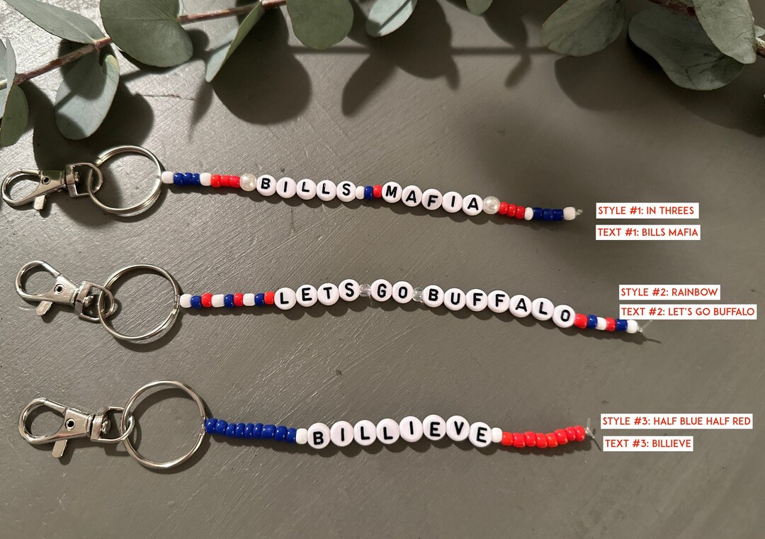Beaded Buffalo Bills Keychain: Sports Team Keyring - Etsy