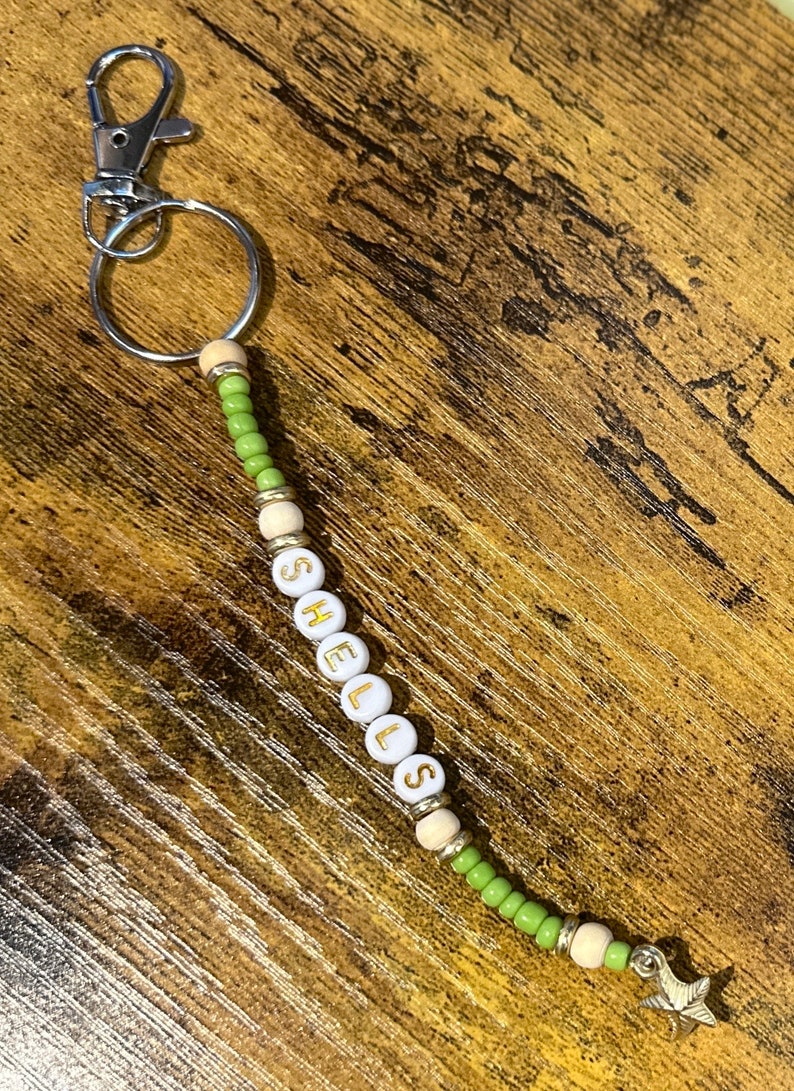 Personalized Beaded Keychain: Custom Colors & Text - Etsy