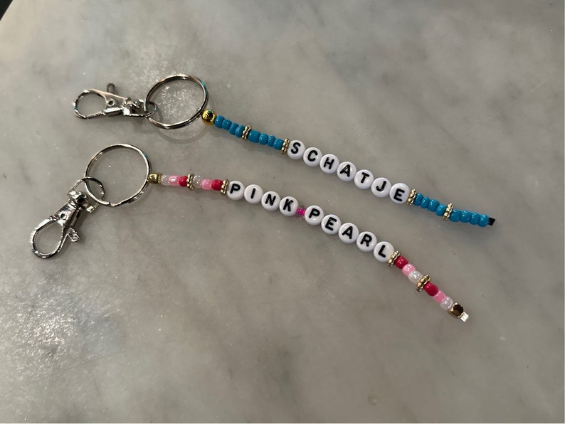 Personalized Beaded Keychain: Custom Colors & Words - Etsy