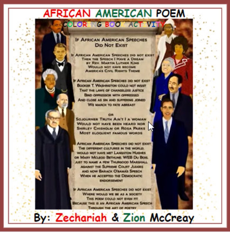 African American Coloring Book Activity - Etsy