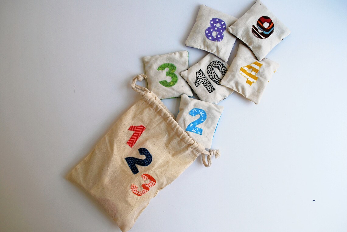 Counting Bean Bags Numbers 1 10 Educational Game Math Etsy