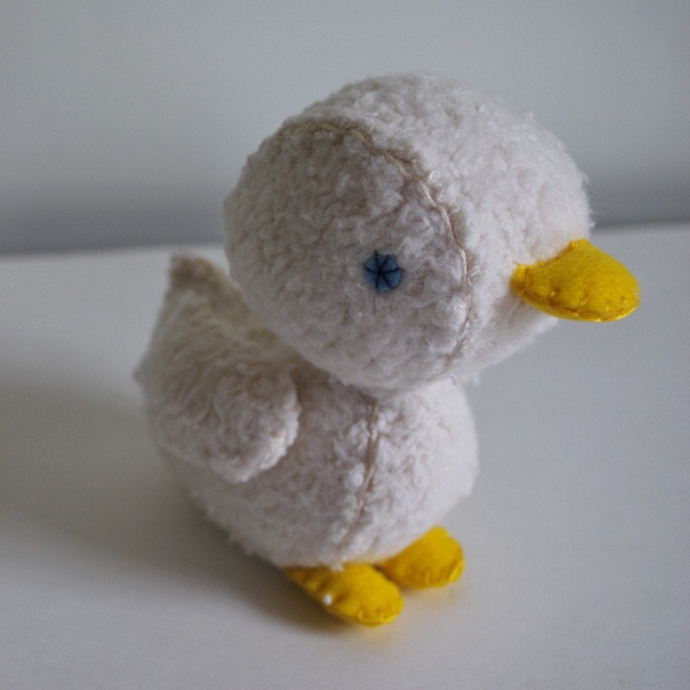 Creamy Plushie Ducky Organic Cotton Fleece Stuffed Animal - Etsy