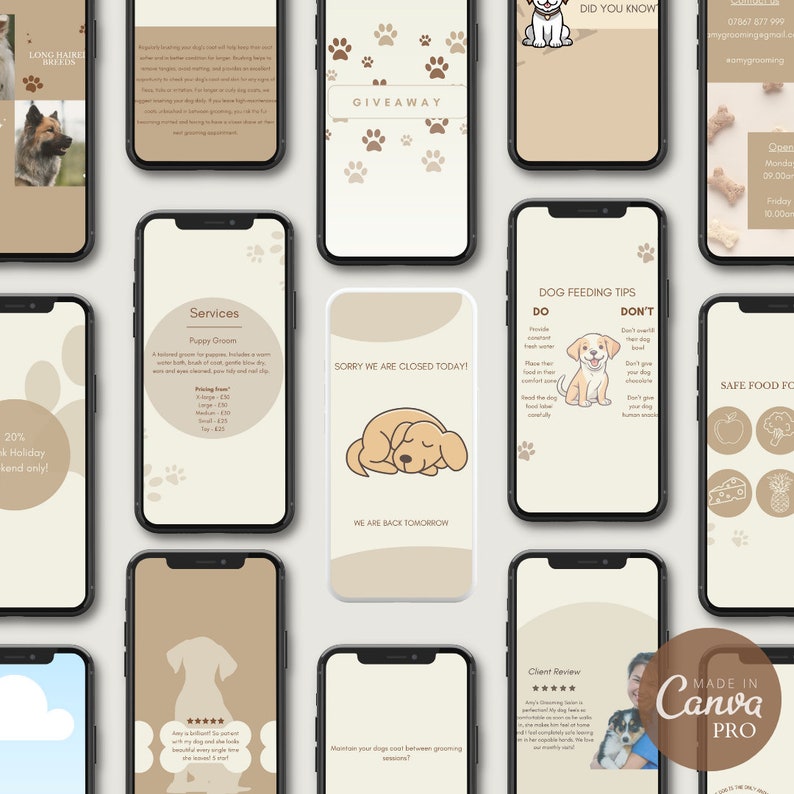 Dog Groomers Canva Template | Social Media Template | Dog Grooming ...