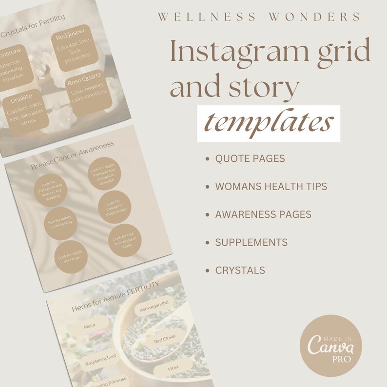 Woman's Health Bundle | Wellness Canva Bundle | Editable Bundle ...