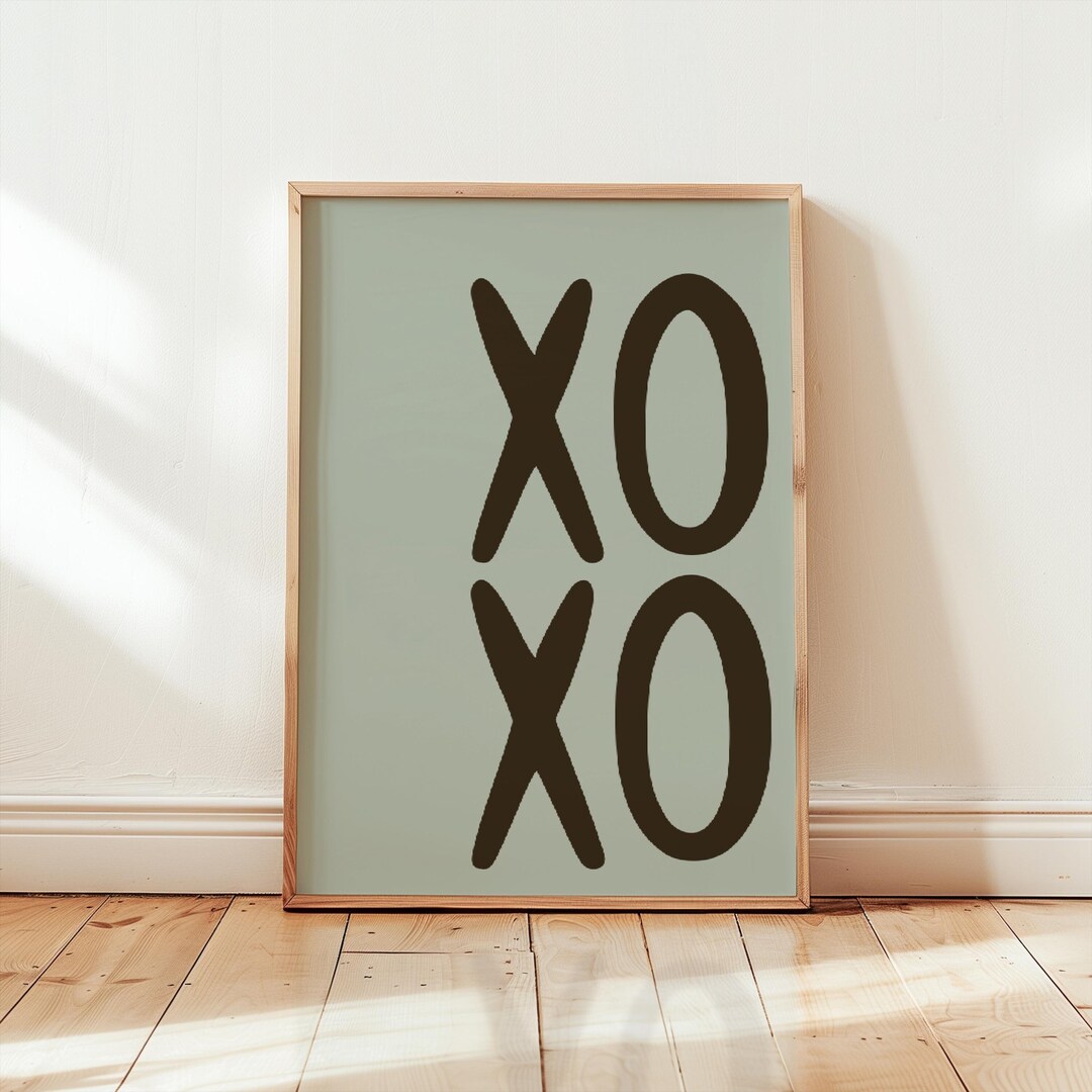 Xo Poster Sage Green Wall Art, Xoxo Wall Print, Trendy Preppy Aesthetic ...