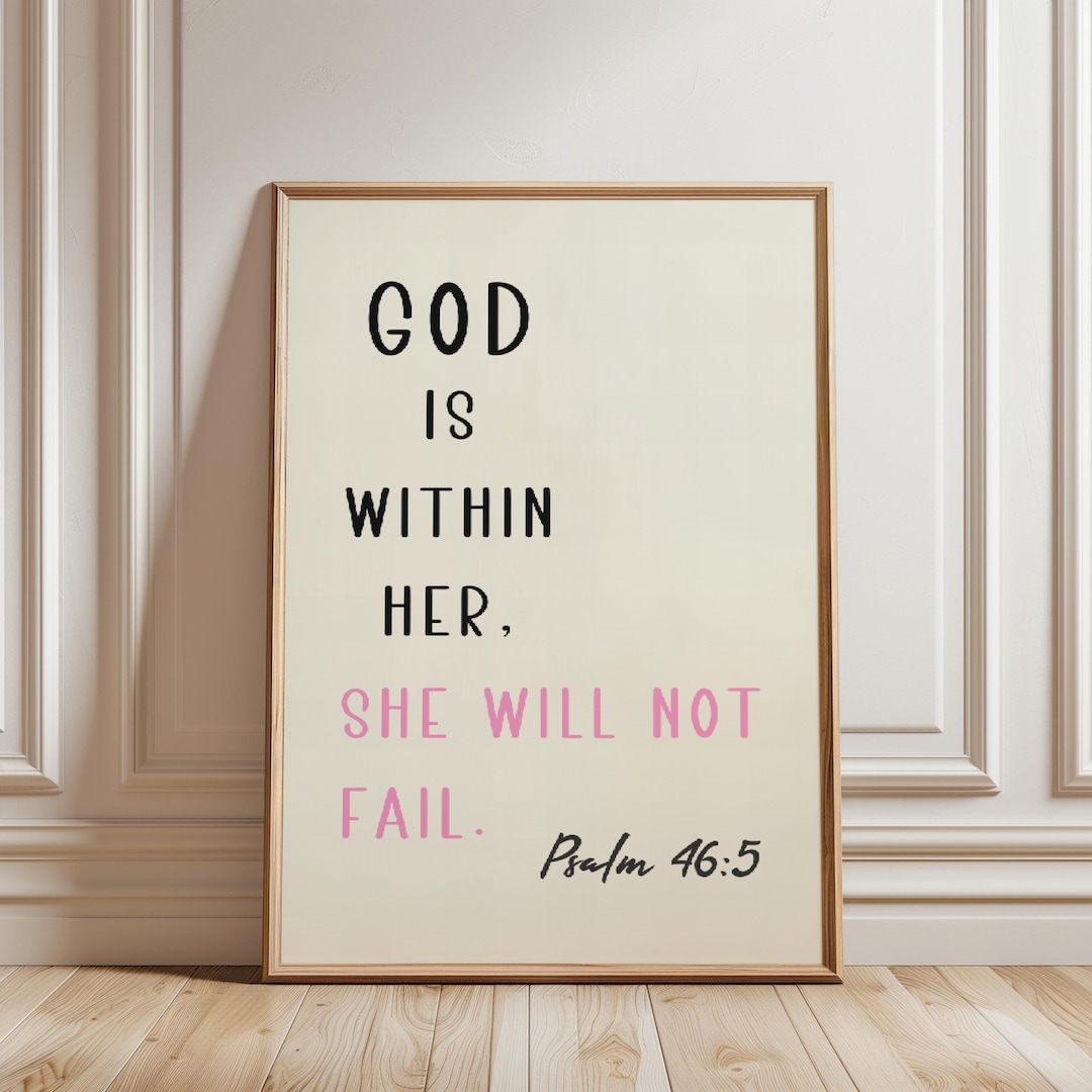 Girly Christian Art, Pink Christian Bible Verse Prints, Aesthetic ...