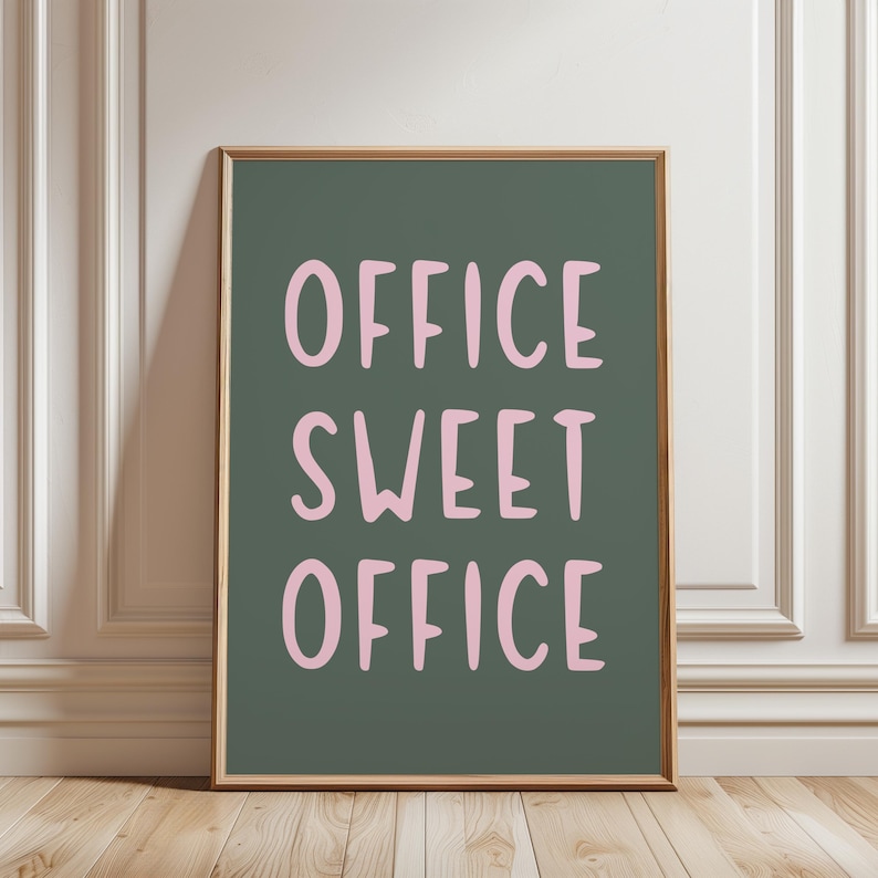 Office Sweet Office Print, Home Office Quote Poster, Office Wall Decor ...