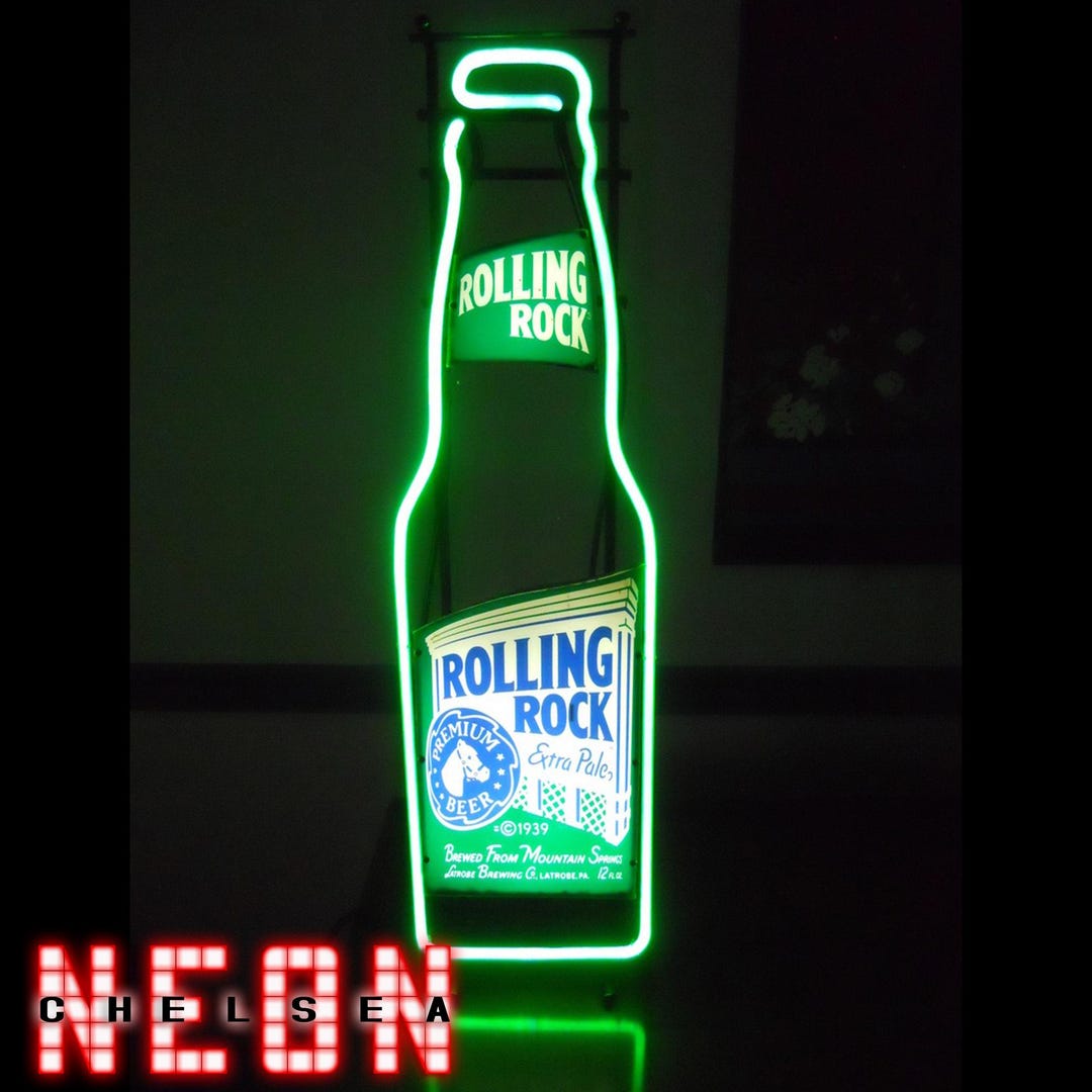 Beer Neon Bar Sign Real Glass Neon Light Vintage Pub Wall Decor Man ...