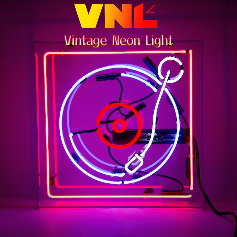 CD Player Box Custom Real Glass Neon Sign for Bedroom Neon Bar Sign ...