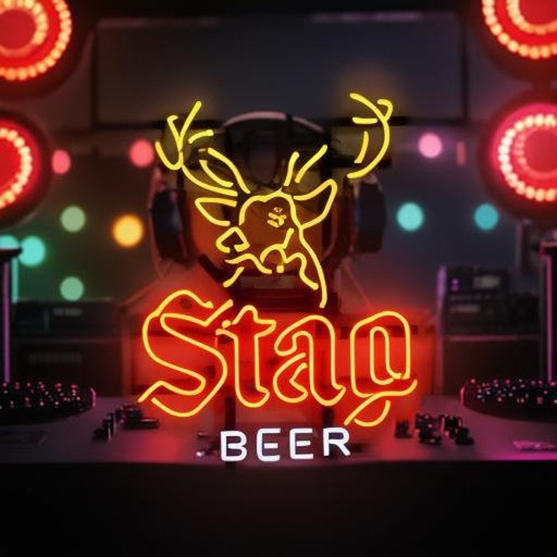 STAG Beer Bar Decor Wall Art for Man Cave Wall Hanging Signs Neon Beer ...