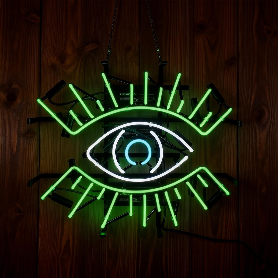 Evil Eye Neon Sign, All Seeing Eye Wall Decor, Protection Symbol Wall ...