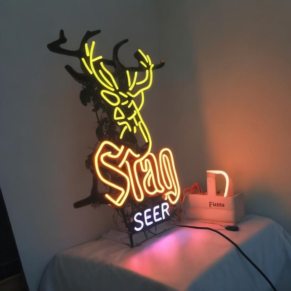 STAG Beer Bar Decor Wall Art for Man Cave Wall Hanging Signs Neon Beer ...