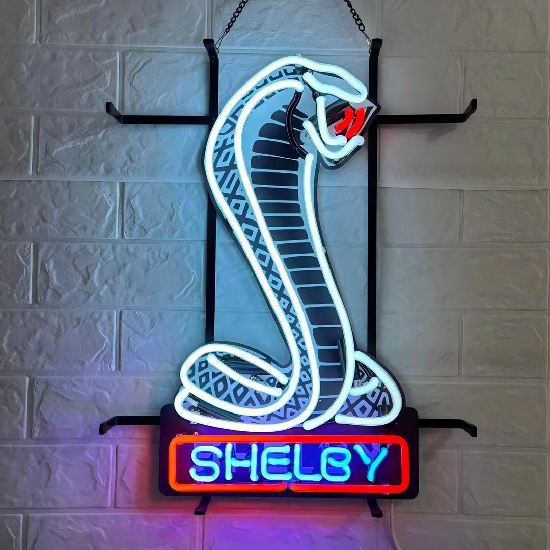 Cobra Snake Neon Sign – Real Glass Shelby Neon Light for Car Lovers ...