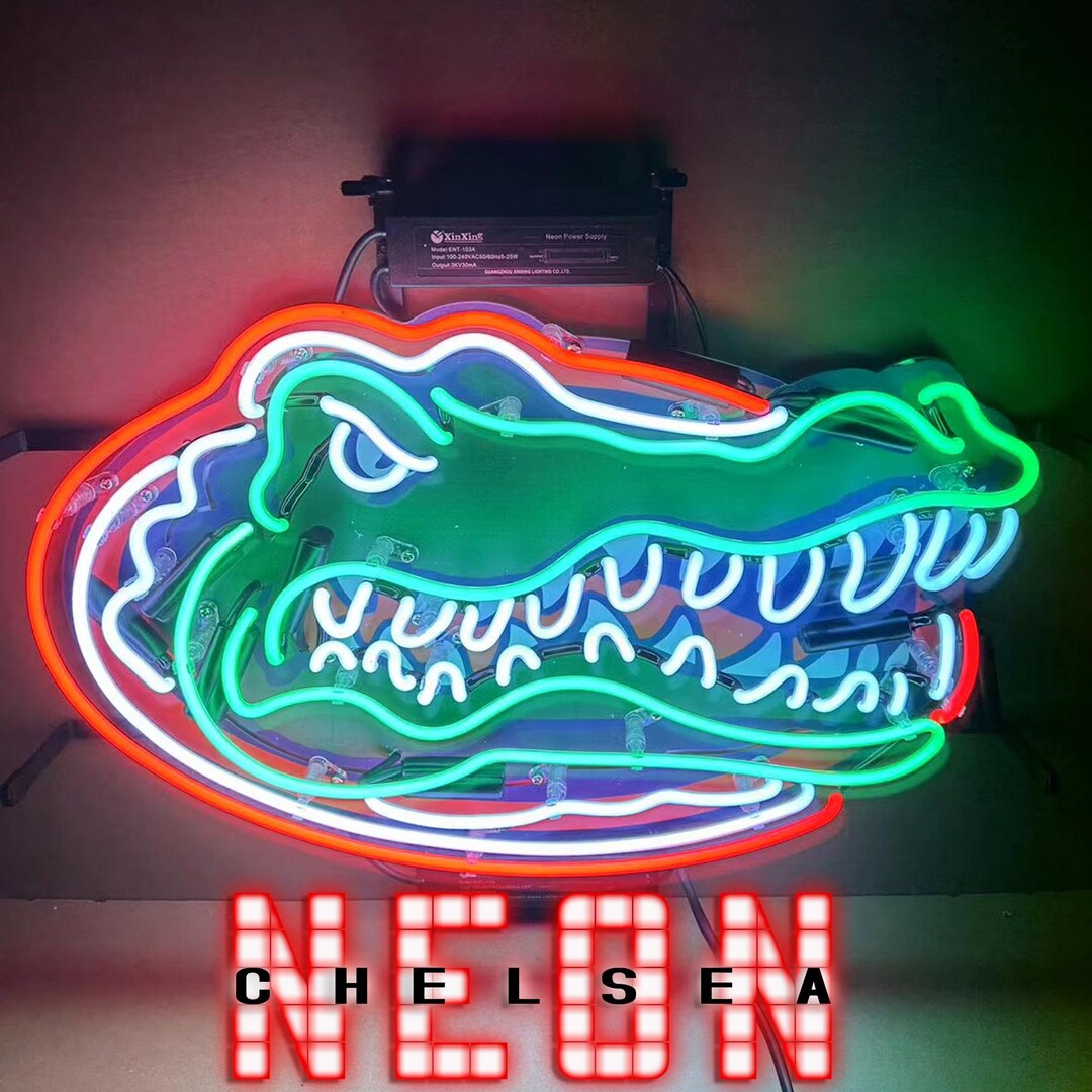 Crocodile Design Personalized Neon Wall Art Decoration Handmade Beer ...
