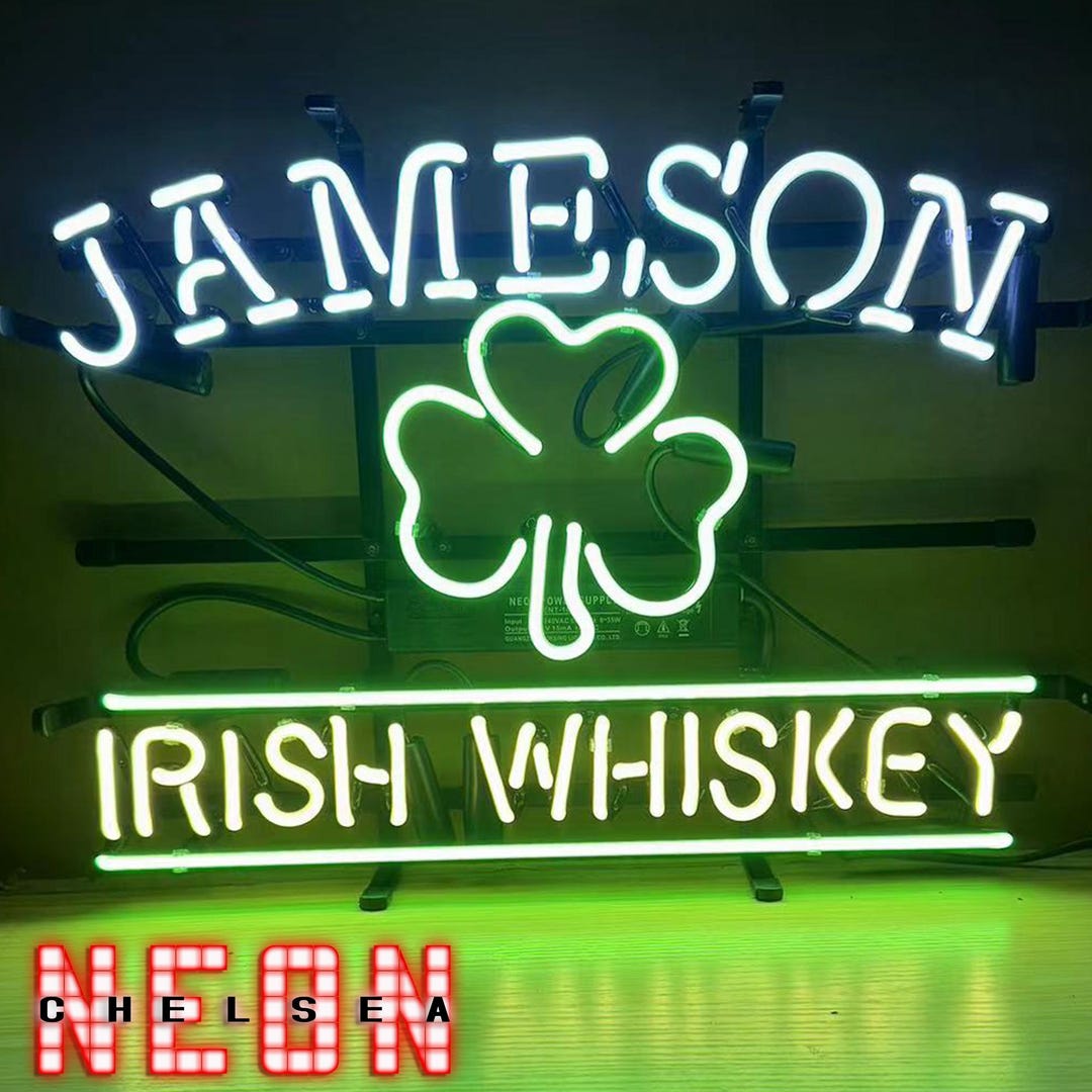 Jameson Irish Whiskey Neon Bar Sign Handmade Neon Beer Bar Decor Wall ...