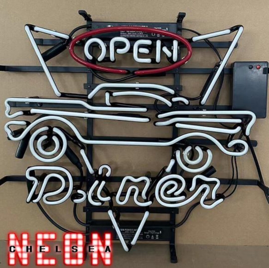Open Diner Neon Sign Light Vintage Diner Neon Sign Custom Restaurant ...