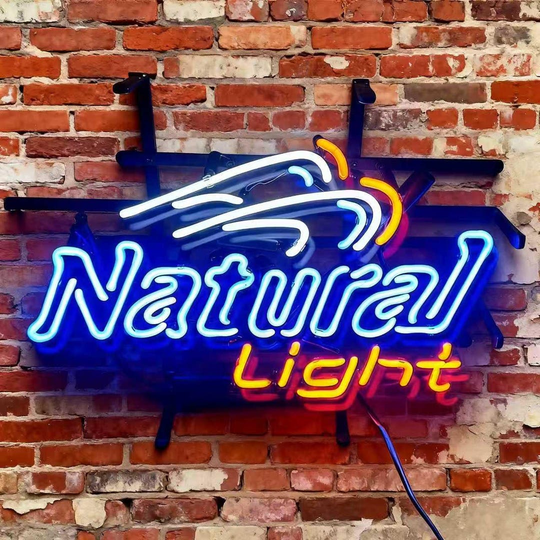 Vintage Natural Beer Neon Sign Retro Bar Wall Light Classic Beer Script ...