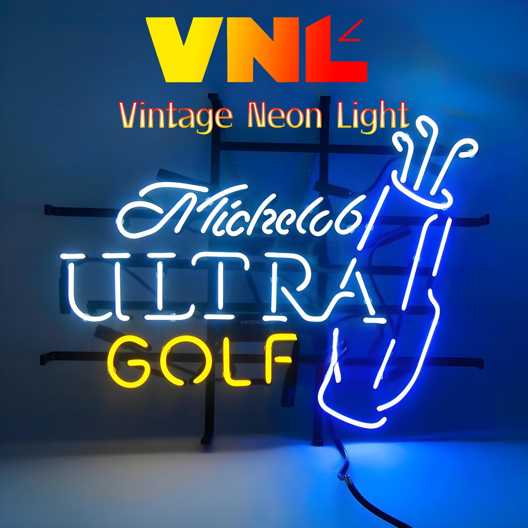 Michelob Ultra Golf Bar Decor Real Glass Neon Sign Personalized Gifts ...