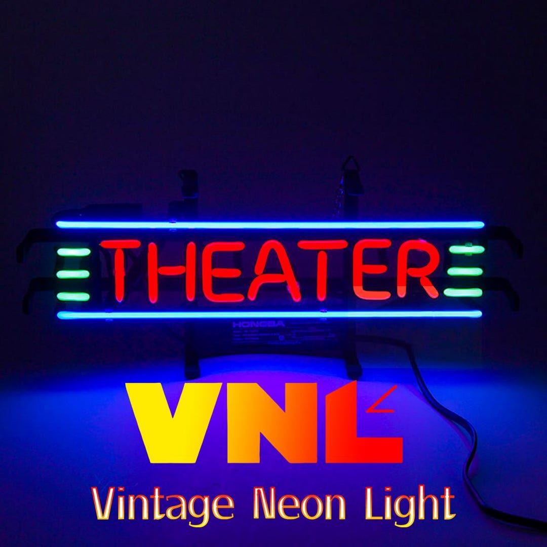 Vintage Theater Neon Sign Handcrafted Glass Neon Light for Home Theater ...