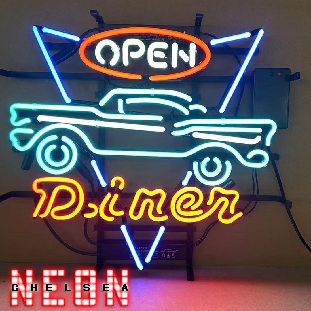 Open Diner Neon Sign Neon the Neon Signboard of the Garage Custom ...