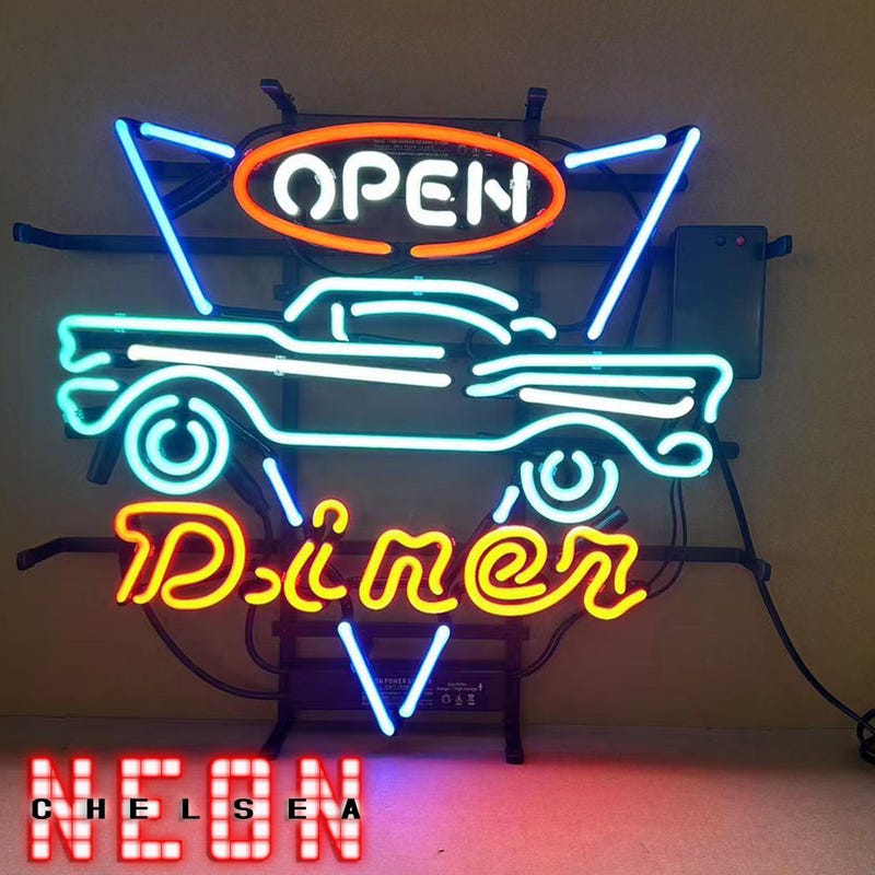 Vintage Neon Sign Diner - Etsy