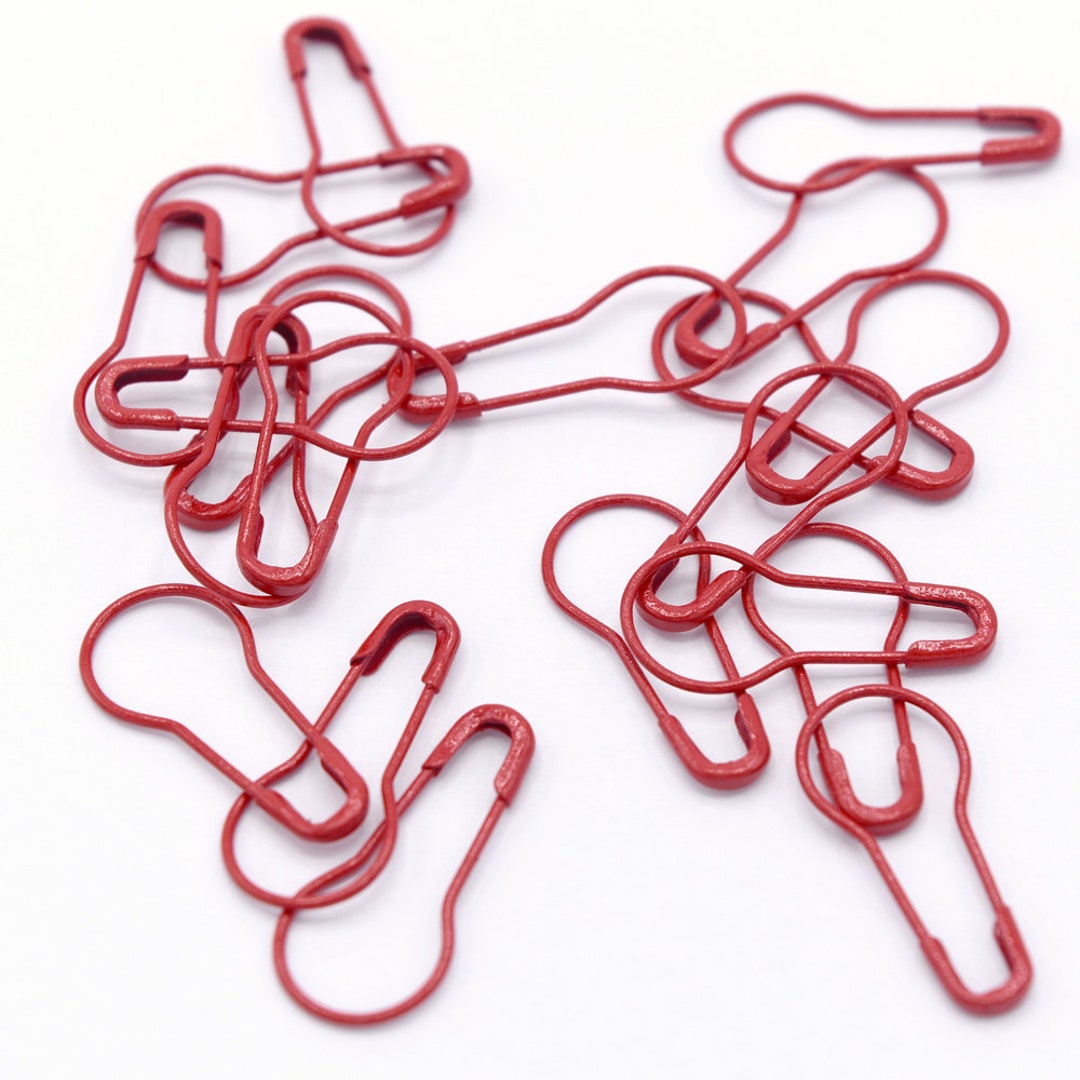 Red, Bulb Safety Pin Locking Stitch Markers Made From High Quality ...