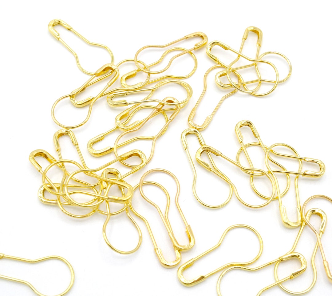 Gold Bulb Safety Pin Stitch Markers: Tarnish Resistant Brass - Etsy