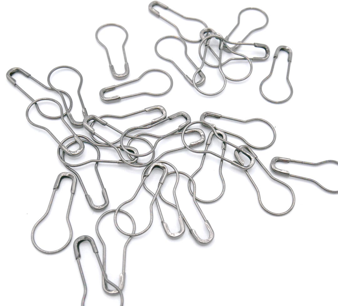 Silver, Plated Steel Bulb Safety Pin Locking Stitch Markers - Etsy