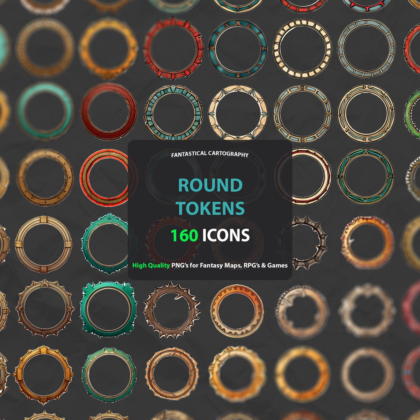 160 Round Fantasy Tokens. High Quality Png's for Your Tabletop ...