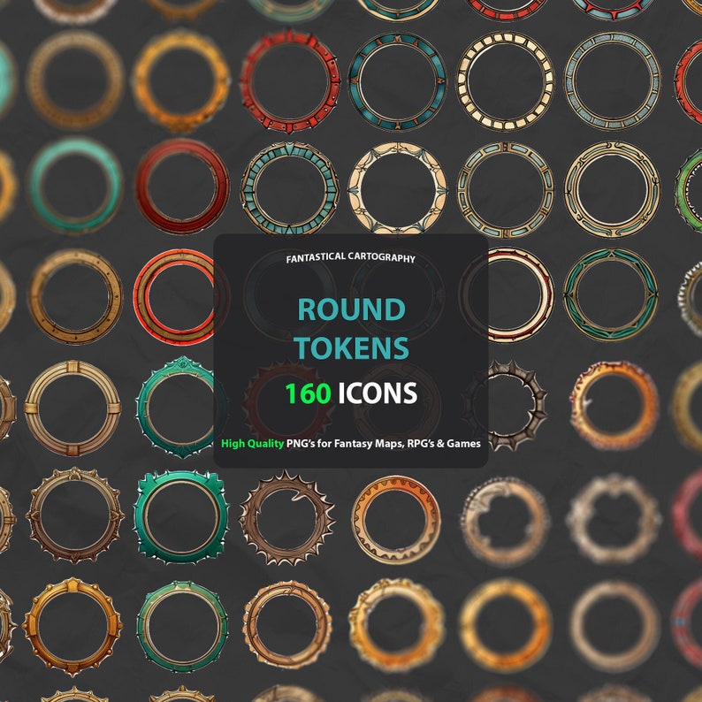 160 Round Fantasy Tokens. High Quality Png's for Your Tabletop ...