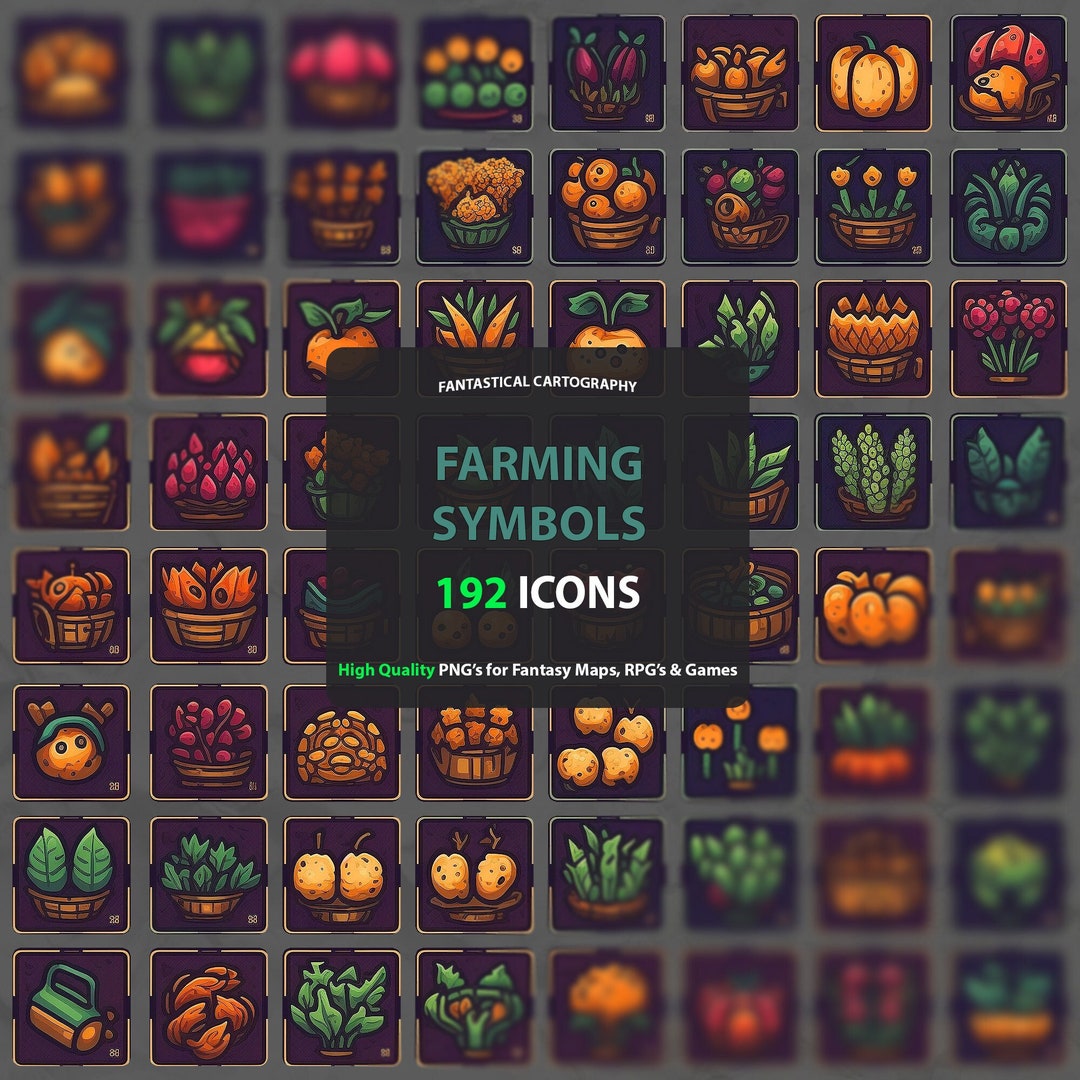 192 Farming & Crop Icons, Featuring Crops, Vegetables, Herbs Etc. as High Quality Png's for Your ...