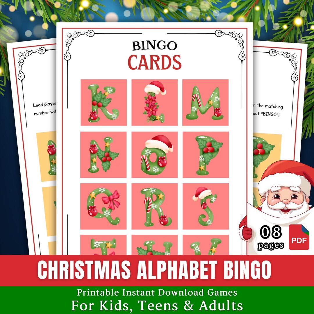 Christmas Bingo Game Holiday Alphabet Bingo Christmas Classroom ...