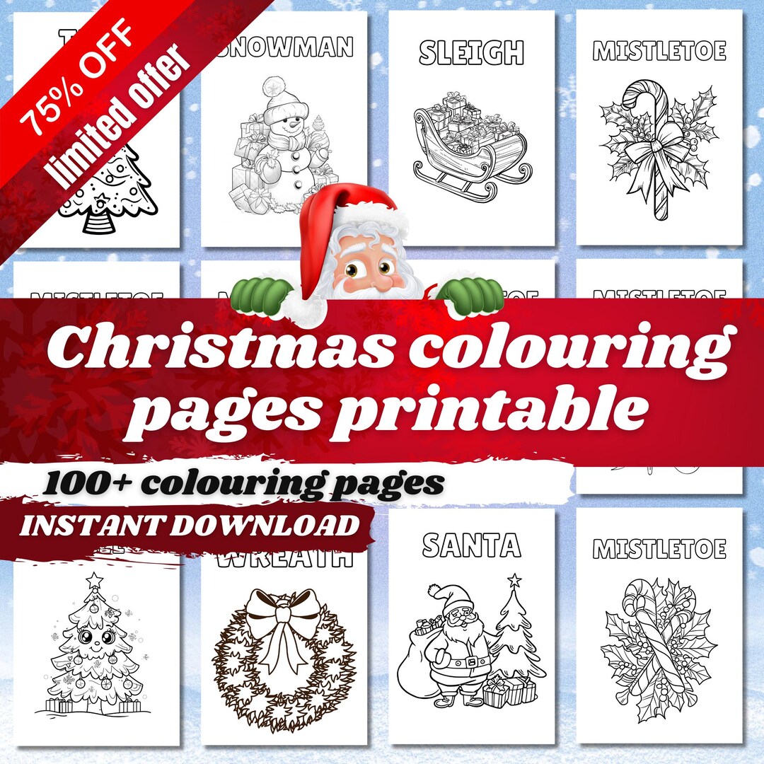 Christmas Coloring Pages, Santa Coloring Pages, Coloring Template ...