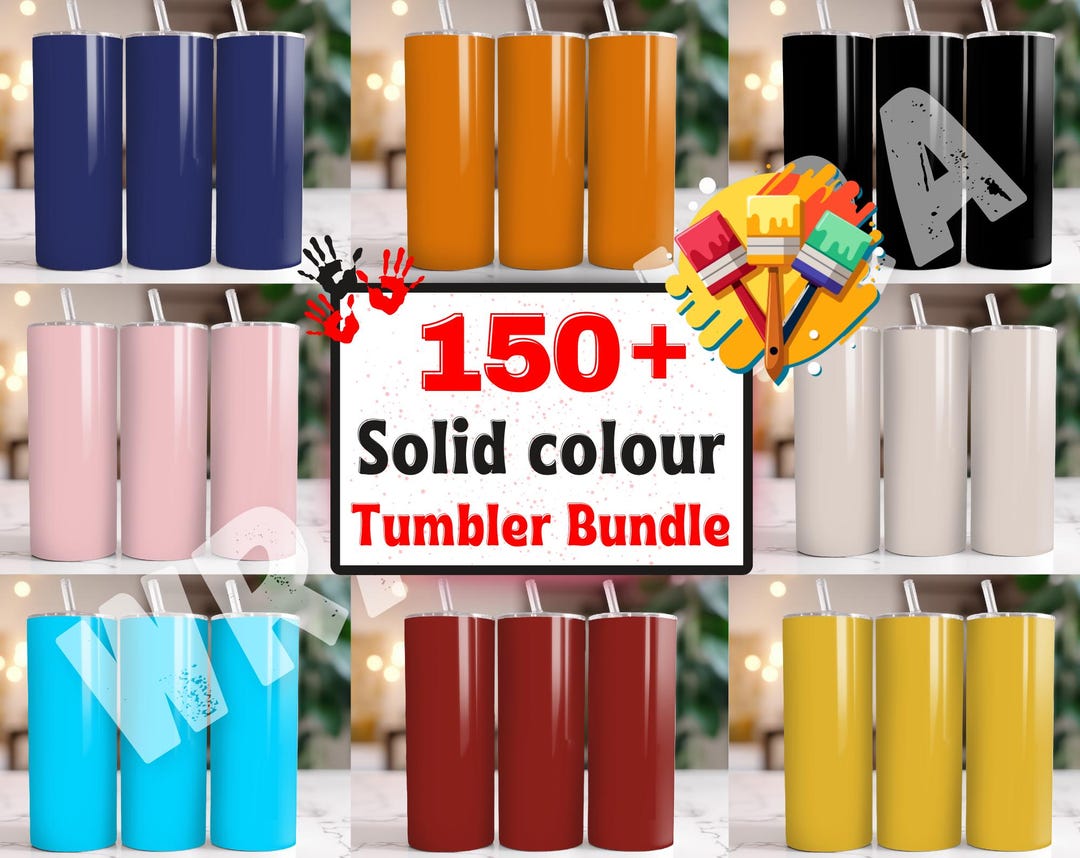 Solid Color Tumbler Wrap Bundle 20 Oz Skinny Tumbler Solid Color Wraps ...