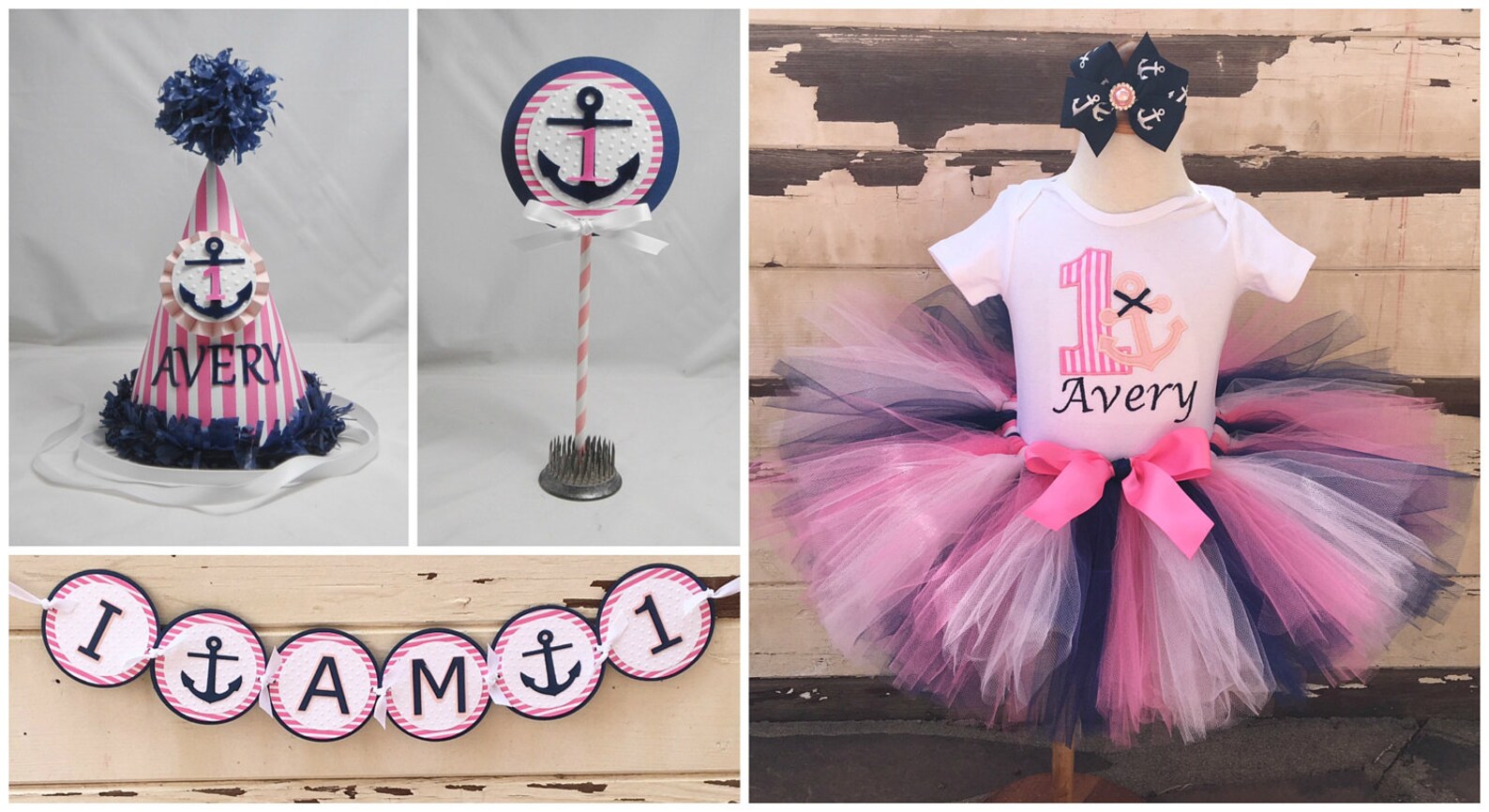 Girl Nautical Party Package Tutu Outfit Personalized Anchor - Etsy