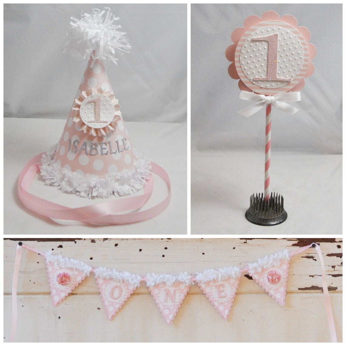 Girl Shabby Chic Smash Cake Photo Props 3 Piece Set Party - Etsy