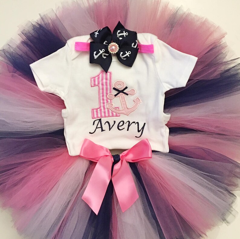 Girl Nautical Party Package Tutu Outfit Personalized Anchor - Etsy
