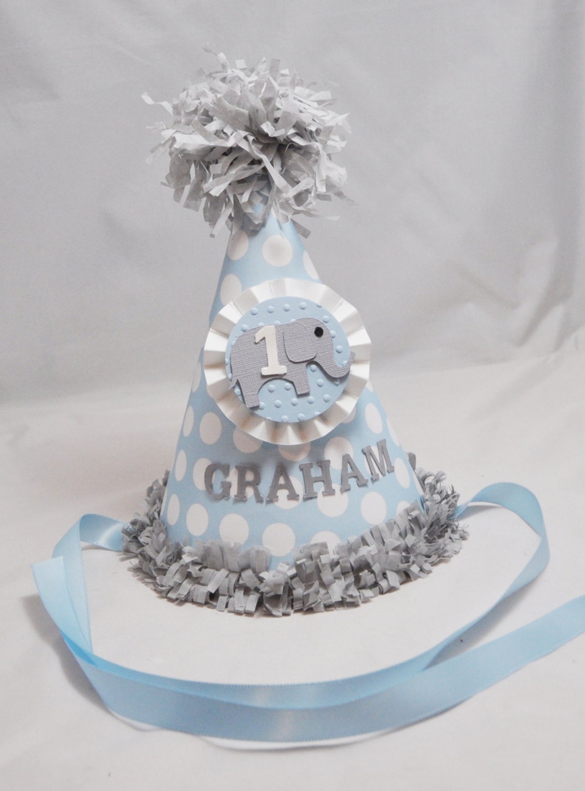 Elephant Party Hat Personalized 1st Birthday Baby Toddler | Etsy