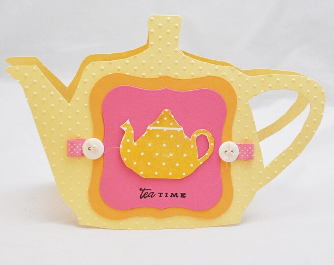 Teapot Shaped Card With Teabag - Etsy