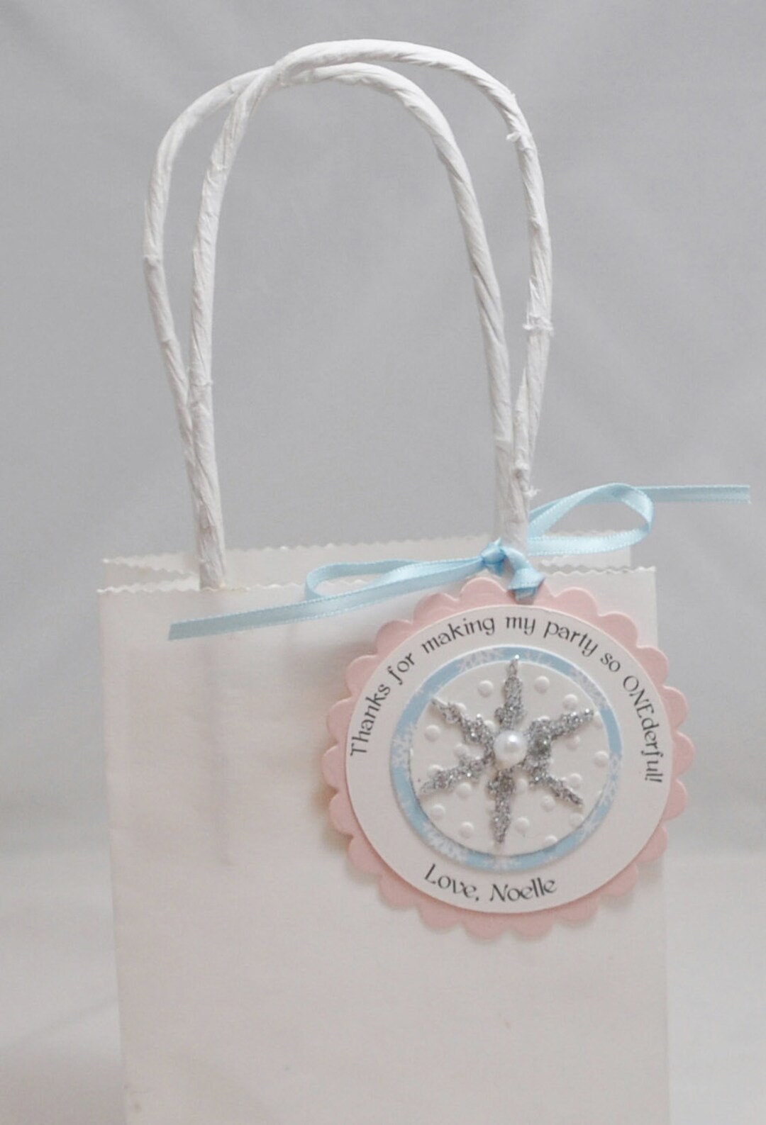 Personalized Girl Snowflake Favor Bag Thank You Tags, Set of 12, Winter ...