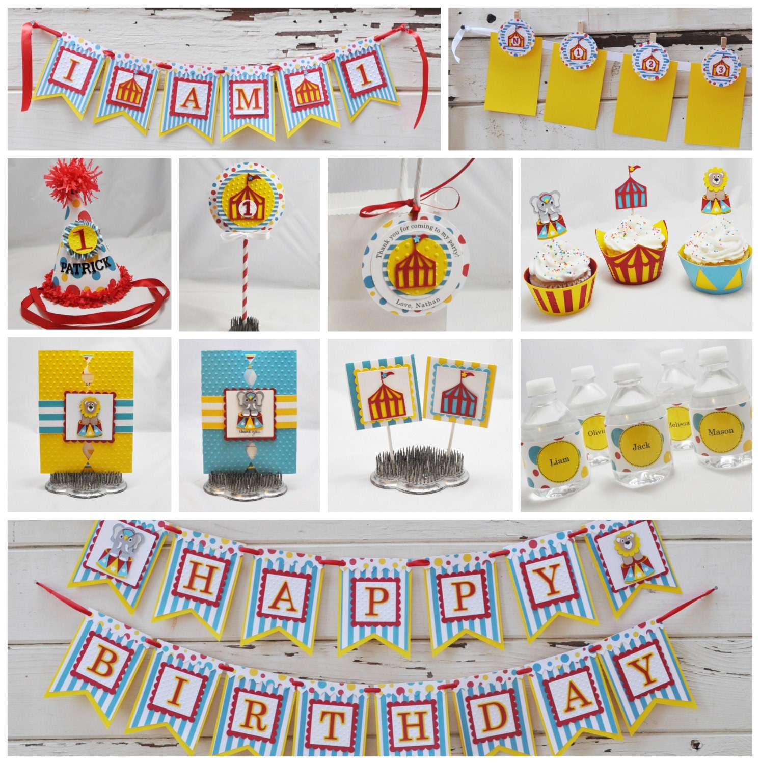Circus Tent Thank You Favor Bag Tags Personalized, Set of 12, Under the ...