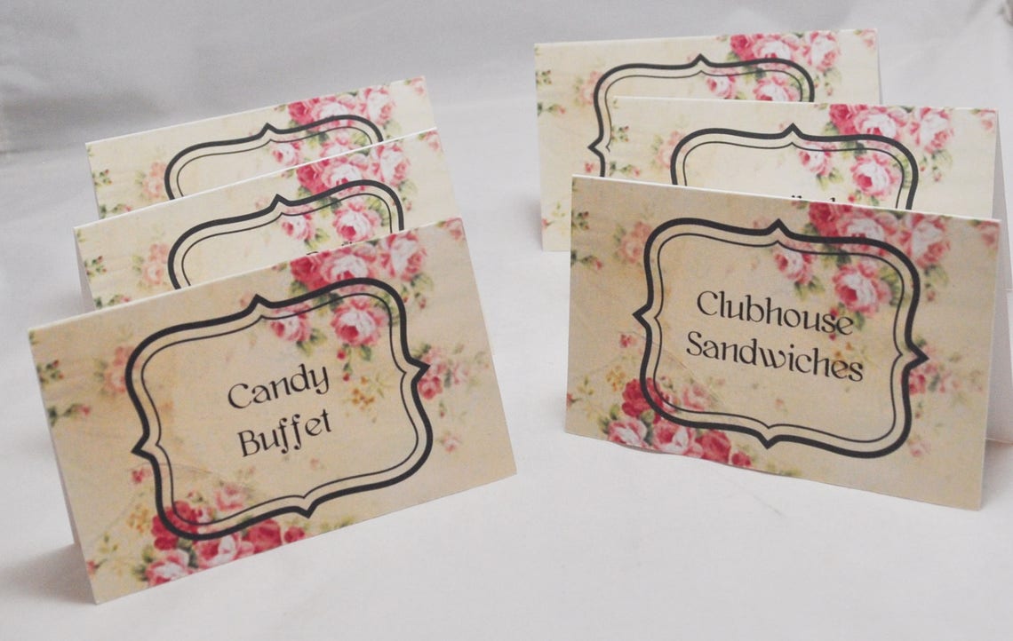 Food Cards Place Cards Food Tent Cards Add on Item Only - Etsy