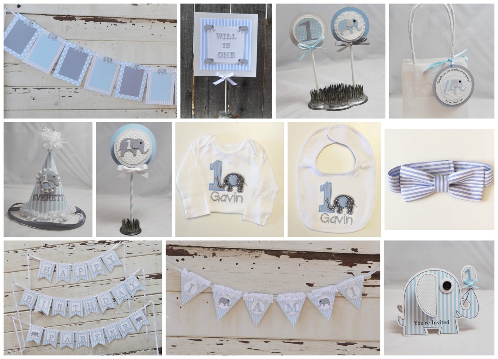 Elephant Party Hat Personalized 1st Birthday Baby Toddler | Etsy