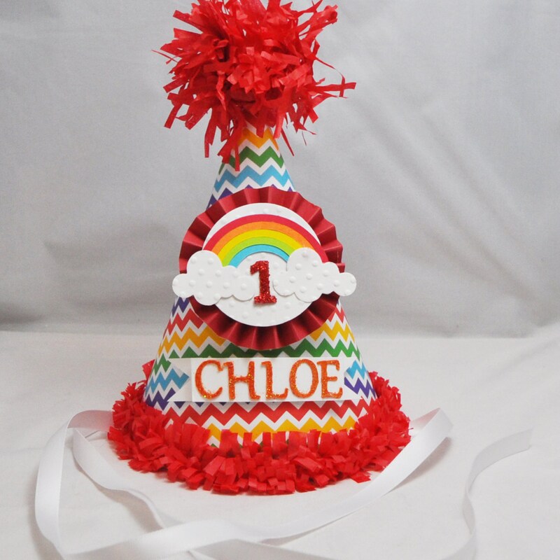 Rainbow Party Hat - Etsy