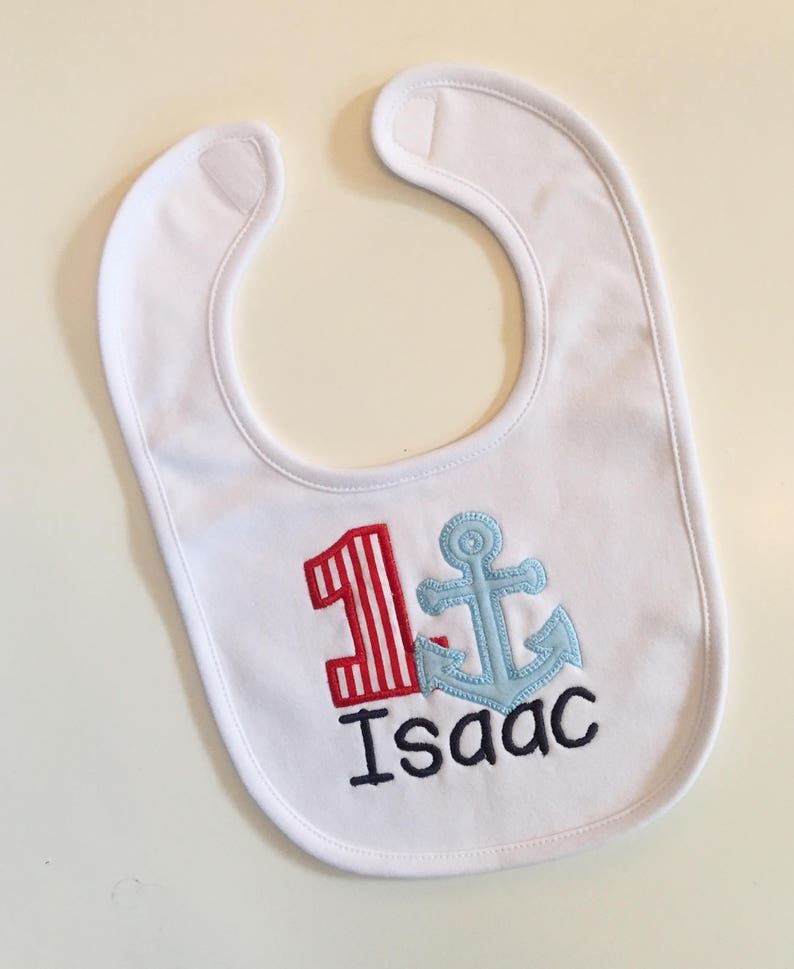 Sailboat Cake Topper Personalized and Anchor Bib Set, Sailor Baby Boy ...