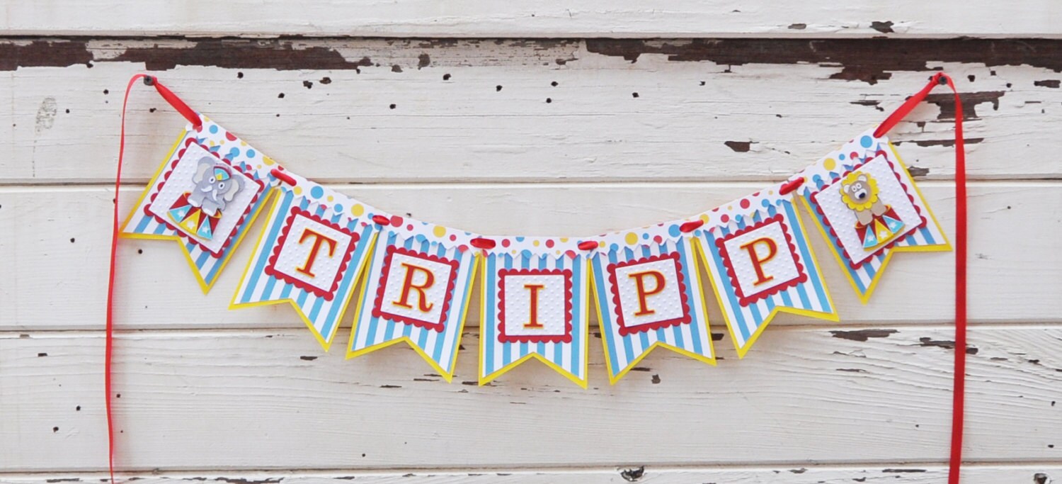 Circus Happy Birthday Wall Banner With Name Under the Big Top - Etsy