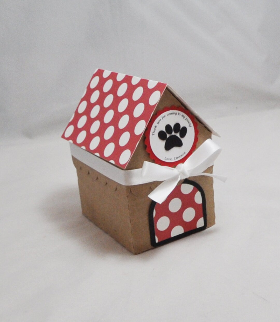 Dog House Thank You Favor Gift Boxes, Set of 6, Child's Birthday Party ...