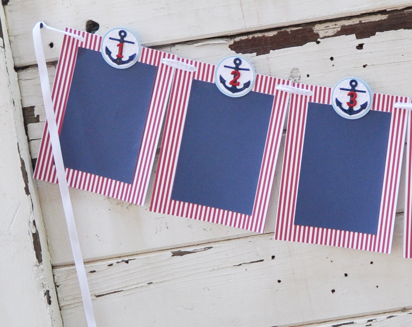 Nautical 12 Month Anchor Photo Banner, Baby Toddler Boy 1st First ...