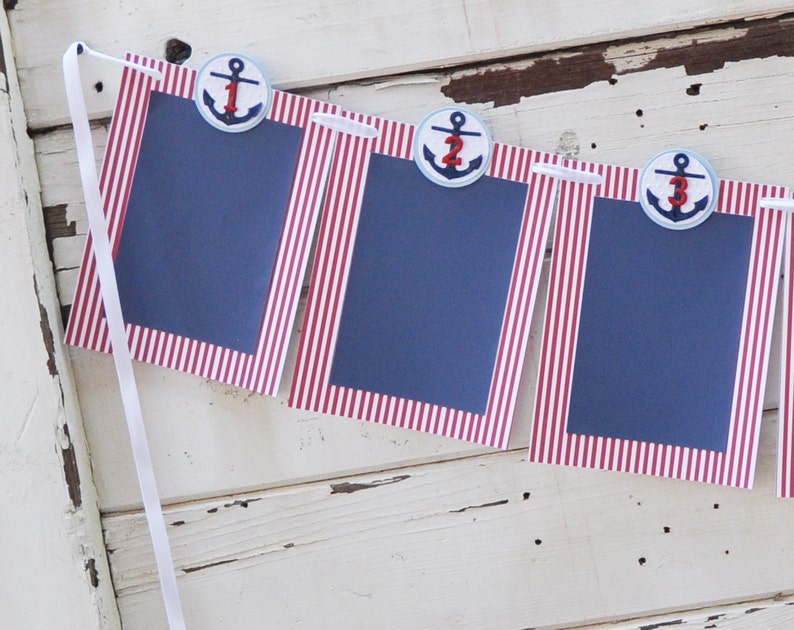 Nautical 12 Month Anchor Photo Banner, Baby Toddler Boy 1st First ...